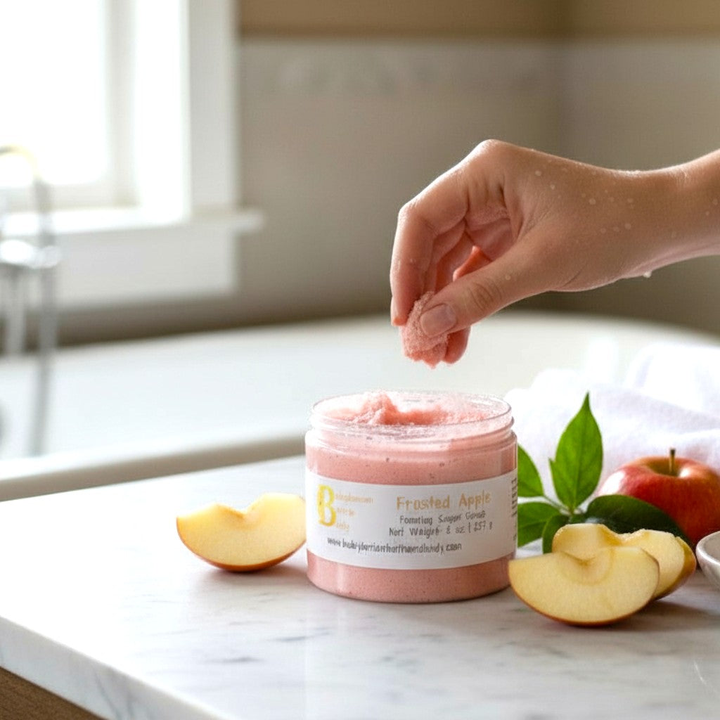 Frosted Apple Foaming Sugar Scrub – Babylonian Bath and Body